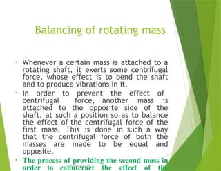 types of balancing in dynamics of machine | PPTX