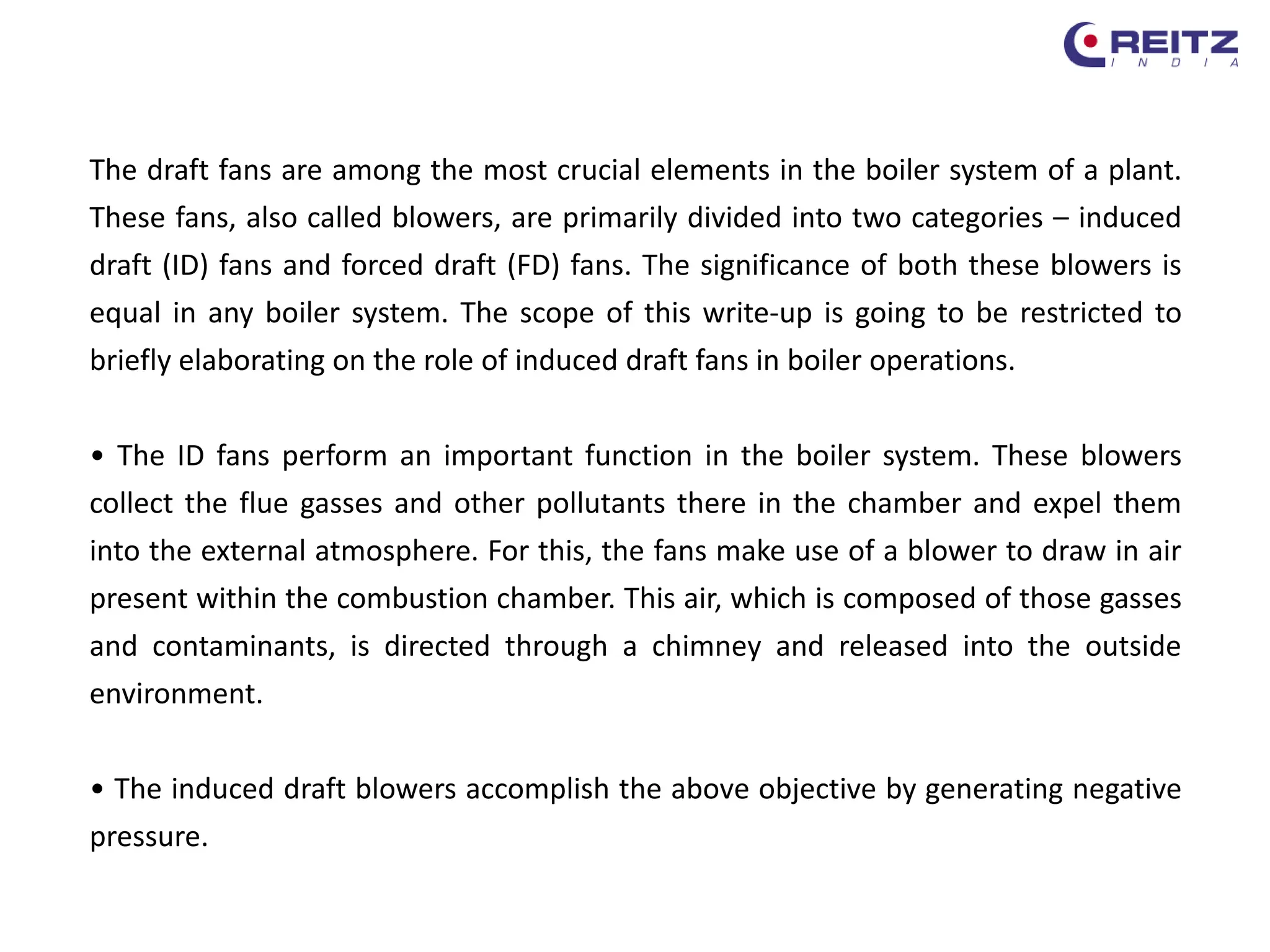 BALANCING ACT: THE ROLE OF INDUCED DRAFT FANS IN BOILER OPERATIONS | PPTX