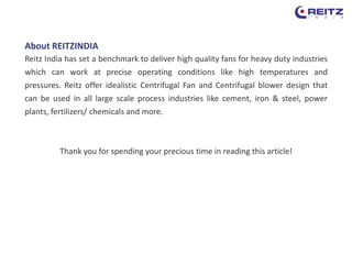 BALANCING ACT: THE ROLE OF INDUCED DRAFT FANS IN BOILER OPERATIONS | PPTX