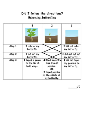 Balancing butterflies rubric | PDF