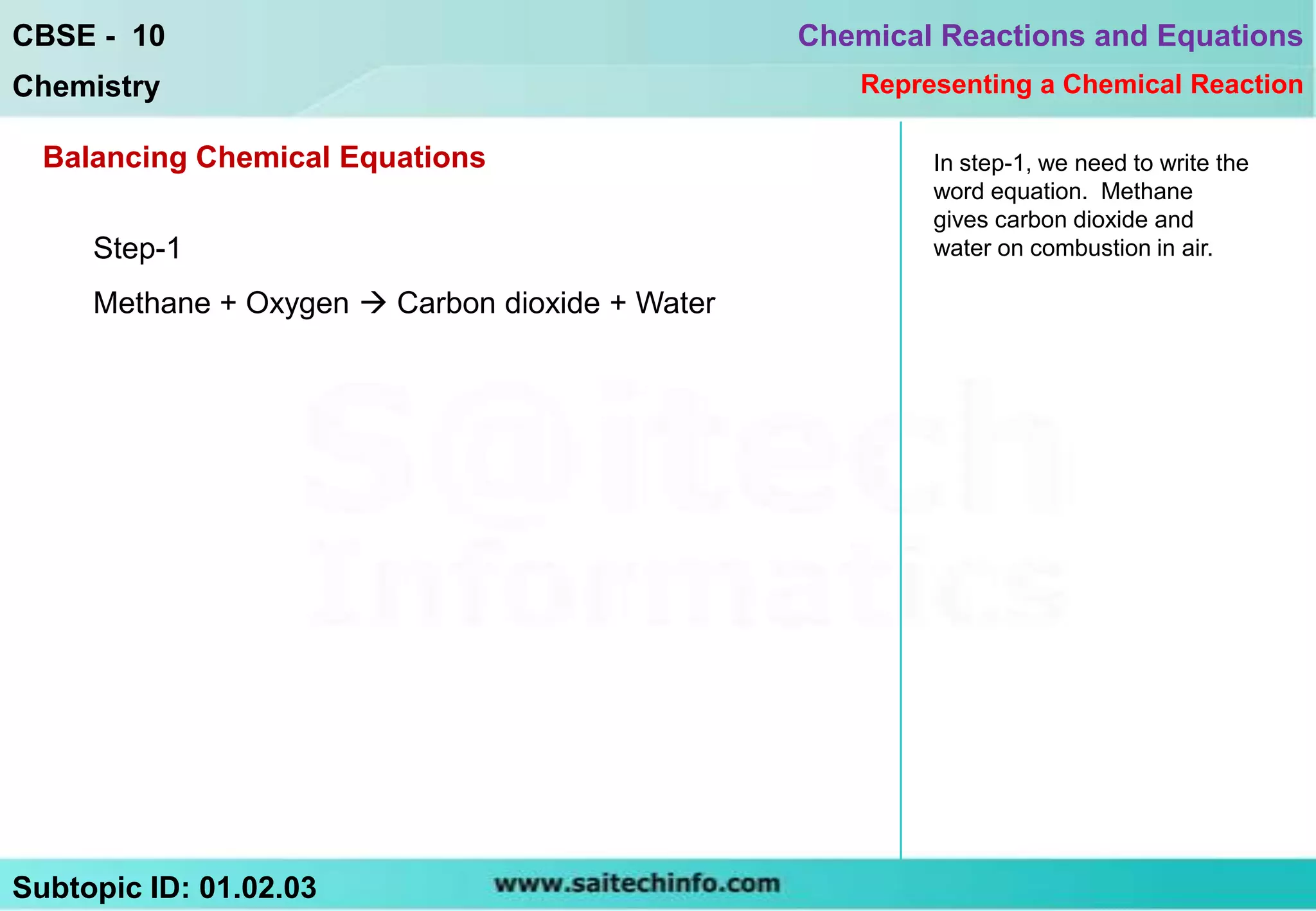 Balancing chemical equation | PPTX