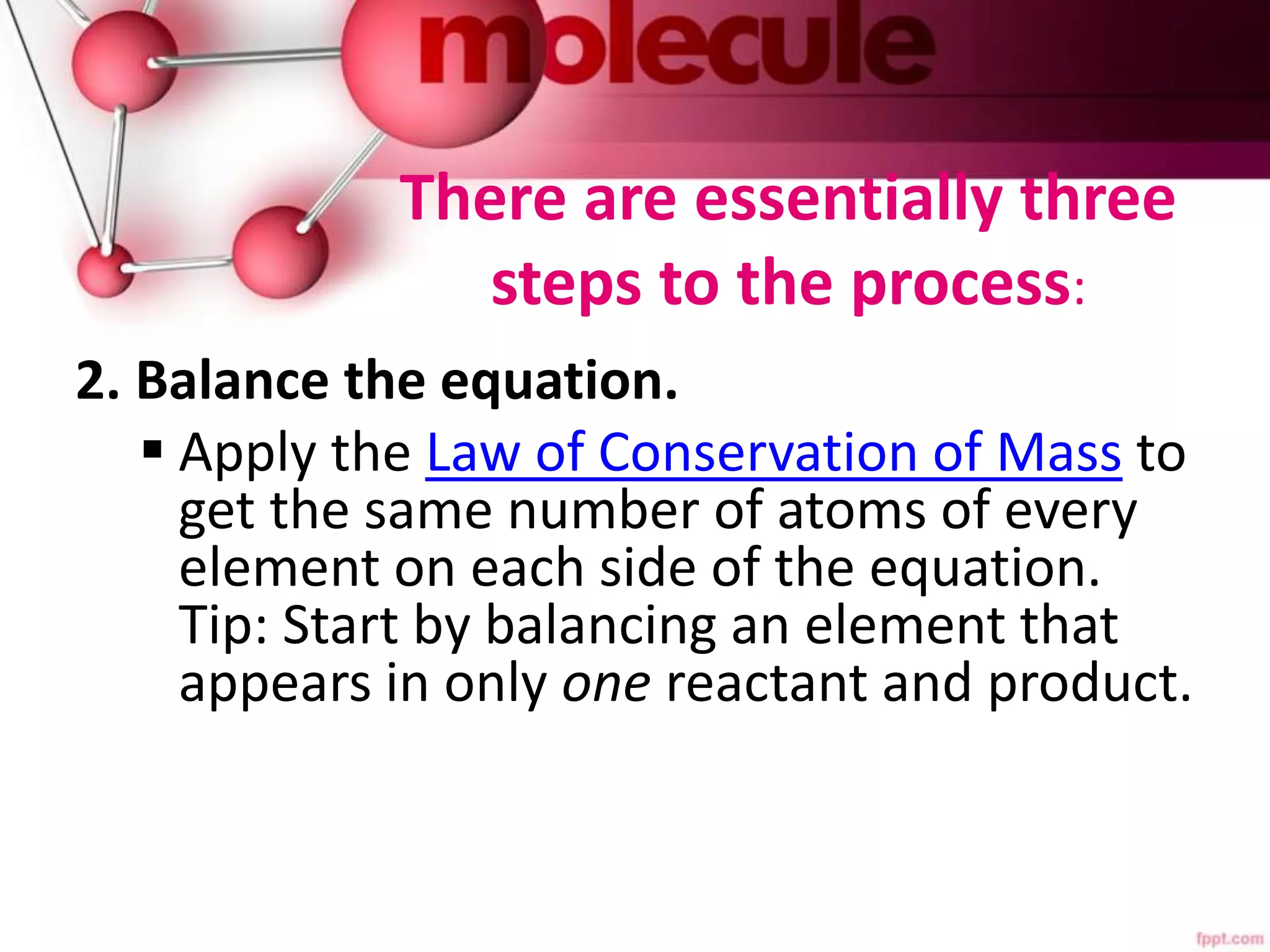 Balancing chemical equation | PPTX