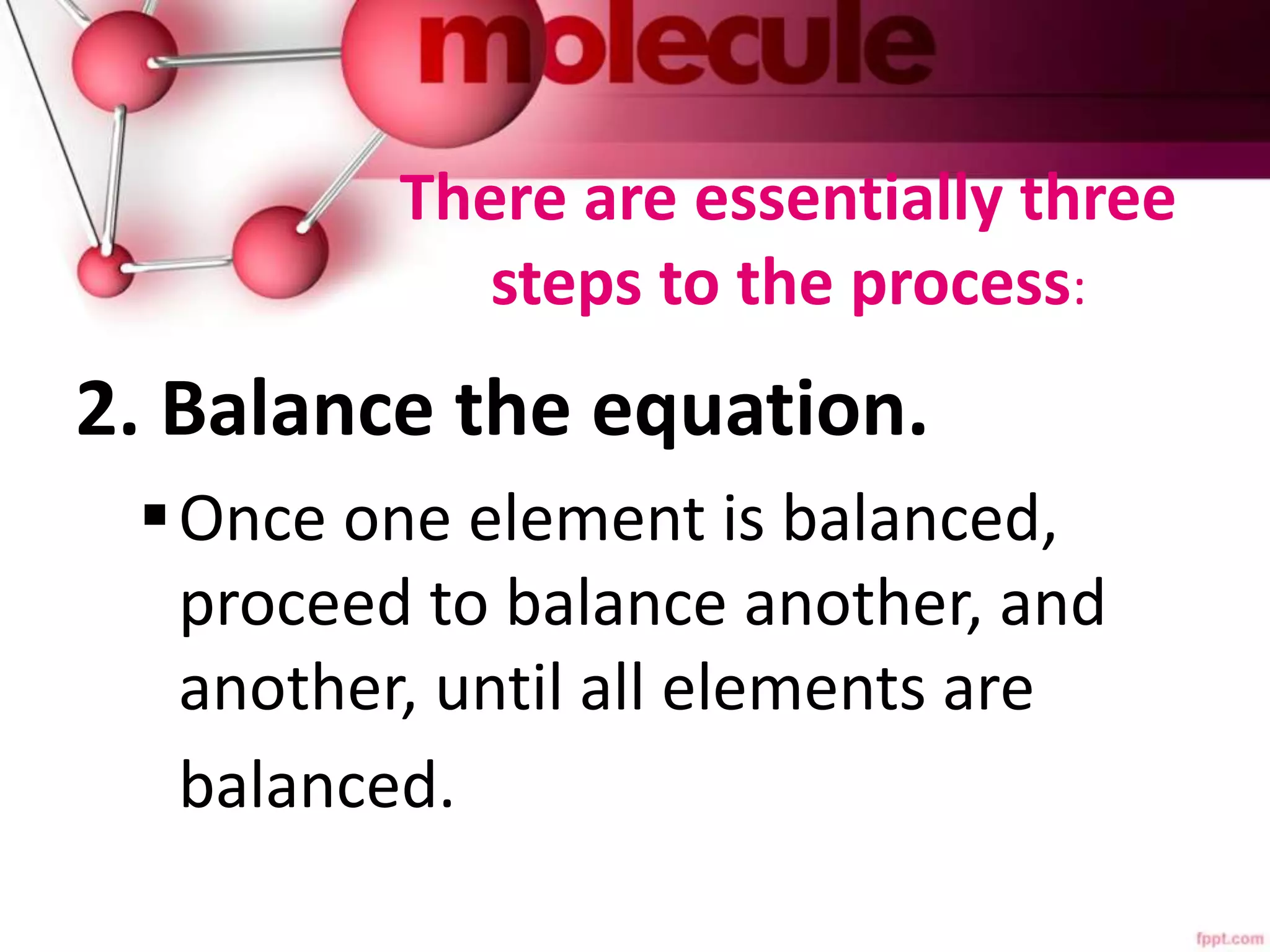 Balancing chemical equation | PPTX
