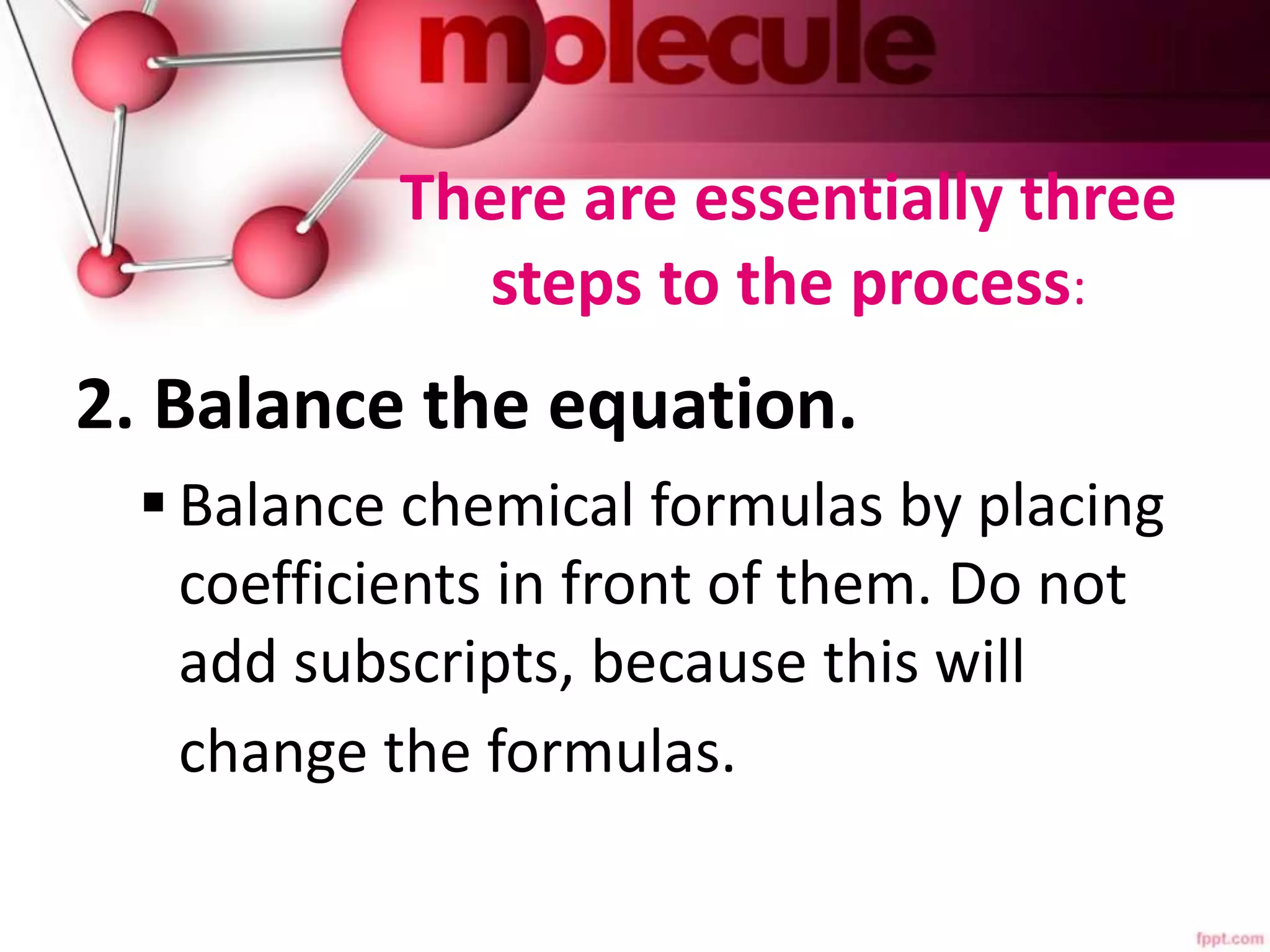 Balancing chemical equation | PPTX