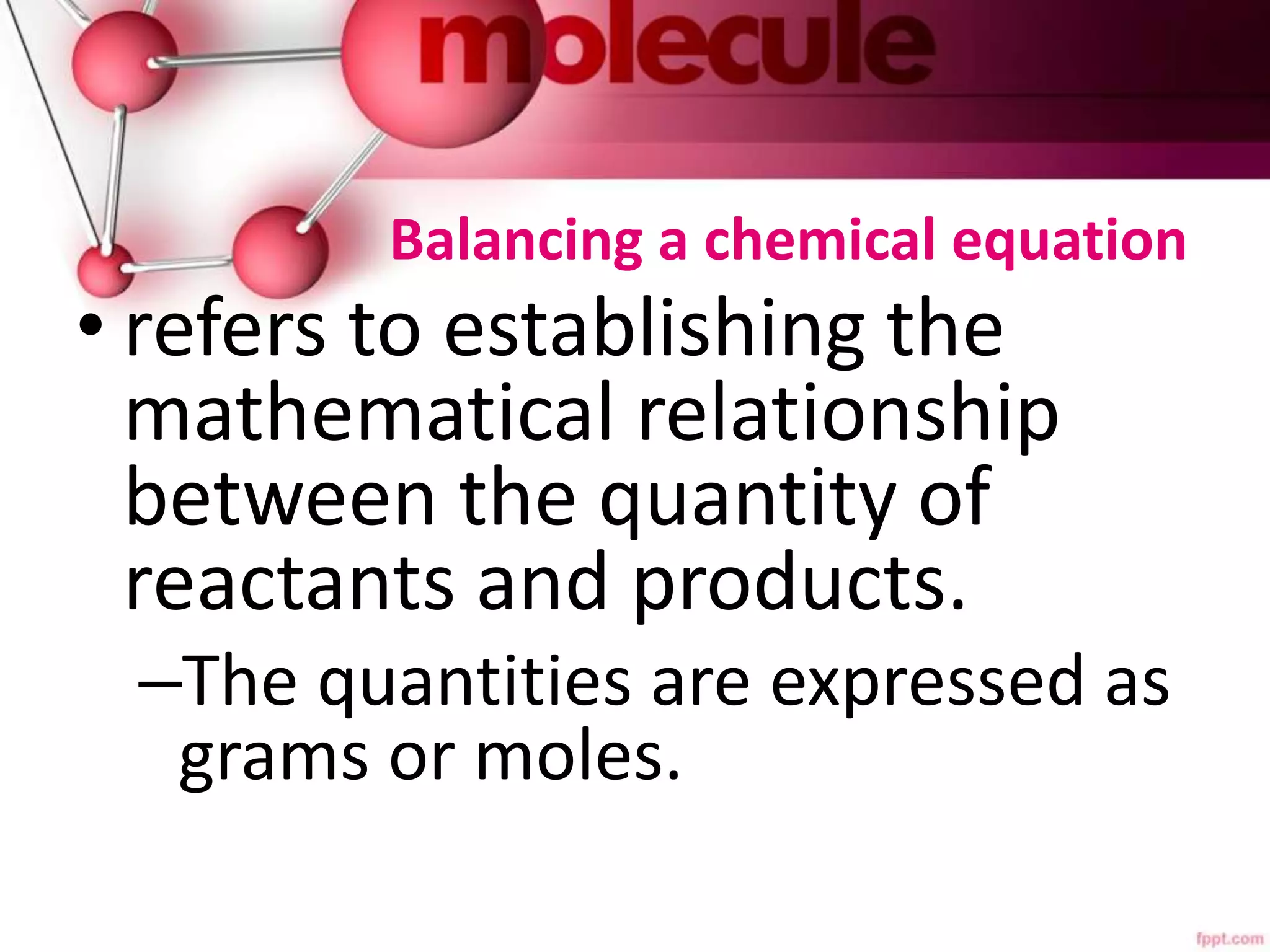 Balancing chemical equation | PPTX