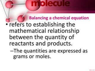 Balancing chemical equation | PPTX