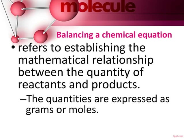 Balancing chemical equation | PPTX