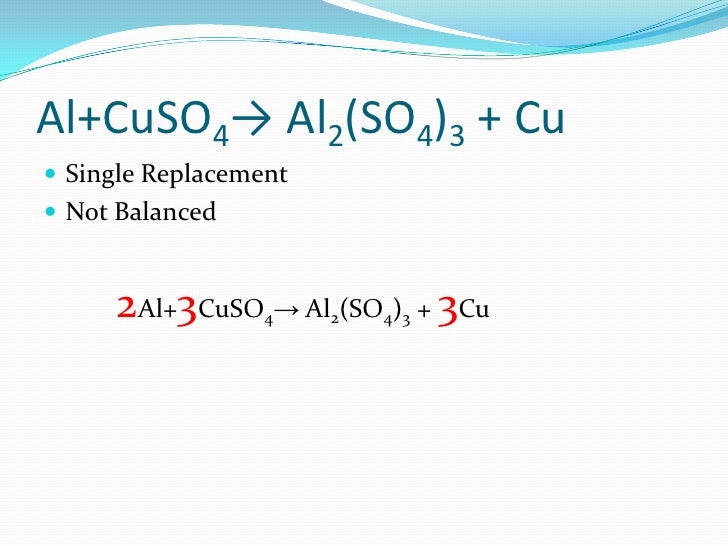 Balancing Chemical Equations