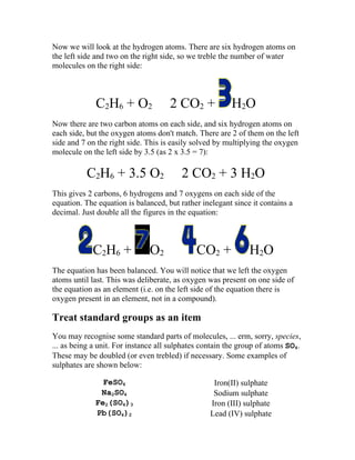 Balancing Chemical Equations | DOC
