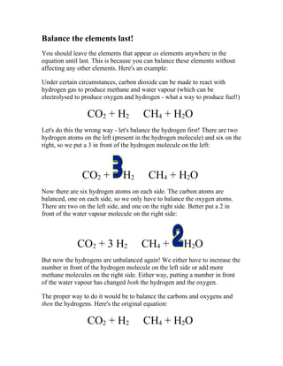 Balancing Chemical Equations | DOC