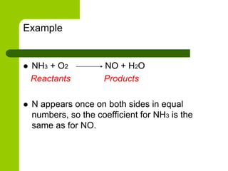 BalancingChemical Equations and Law of Conservation of Mass | PPT