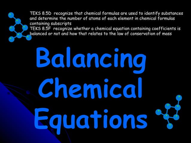 Balancing chemical equations notes | PPT
