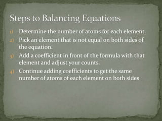 Balancing Chemical Equations Powerpoint General Chemistry 1 | PPT