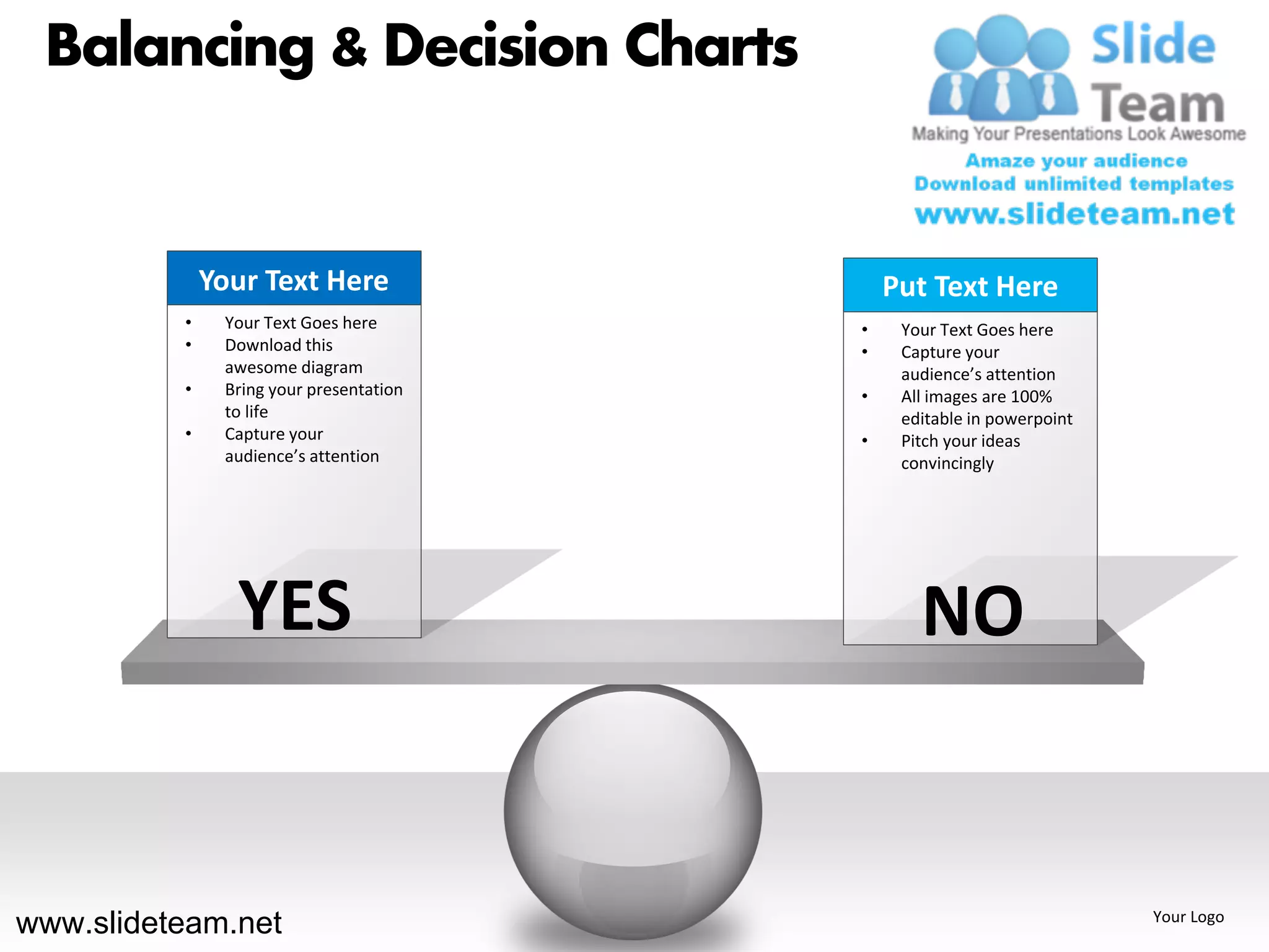 Balancing decision see saw charts powerpoint presentation templates ...
