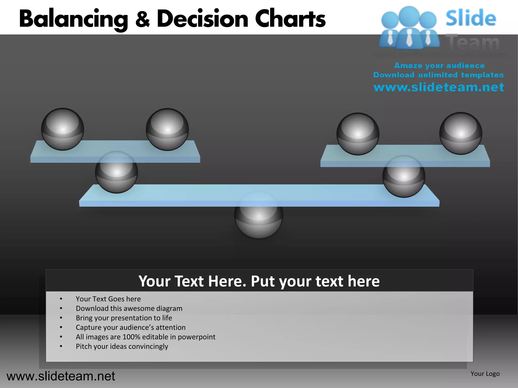 Balancing decision see saw charts powerpoint presentation templates ...