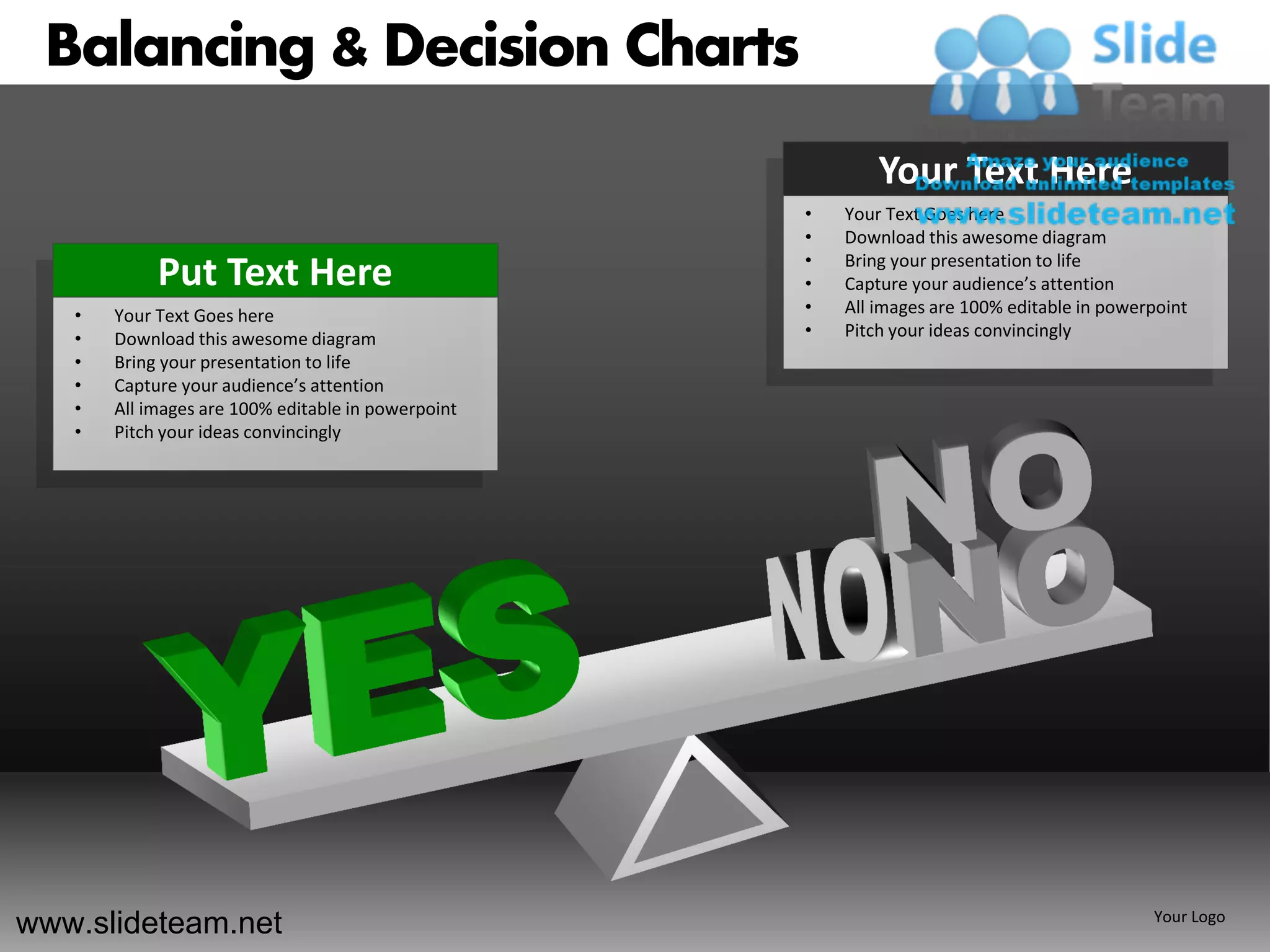 Balancing decision see saw charts powerpoint presentation templates ...