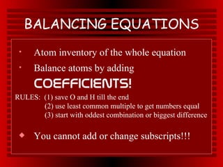 Balancing equations | PPT