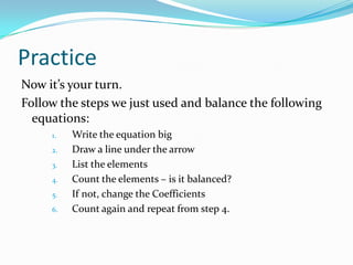 Balancing equations | PPTX | Chemistry | Science