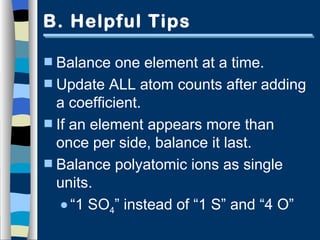 Balancing equations | PPT