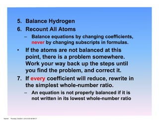Balancing equations | PPT