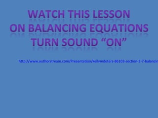 Balancing equations | PPT