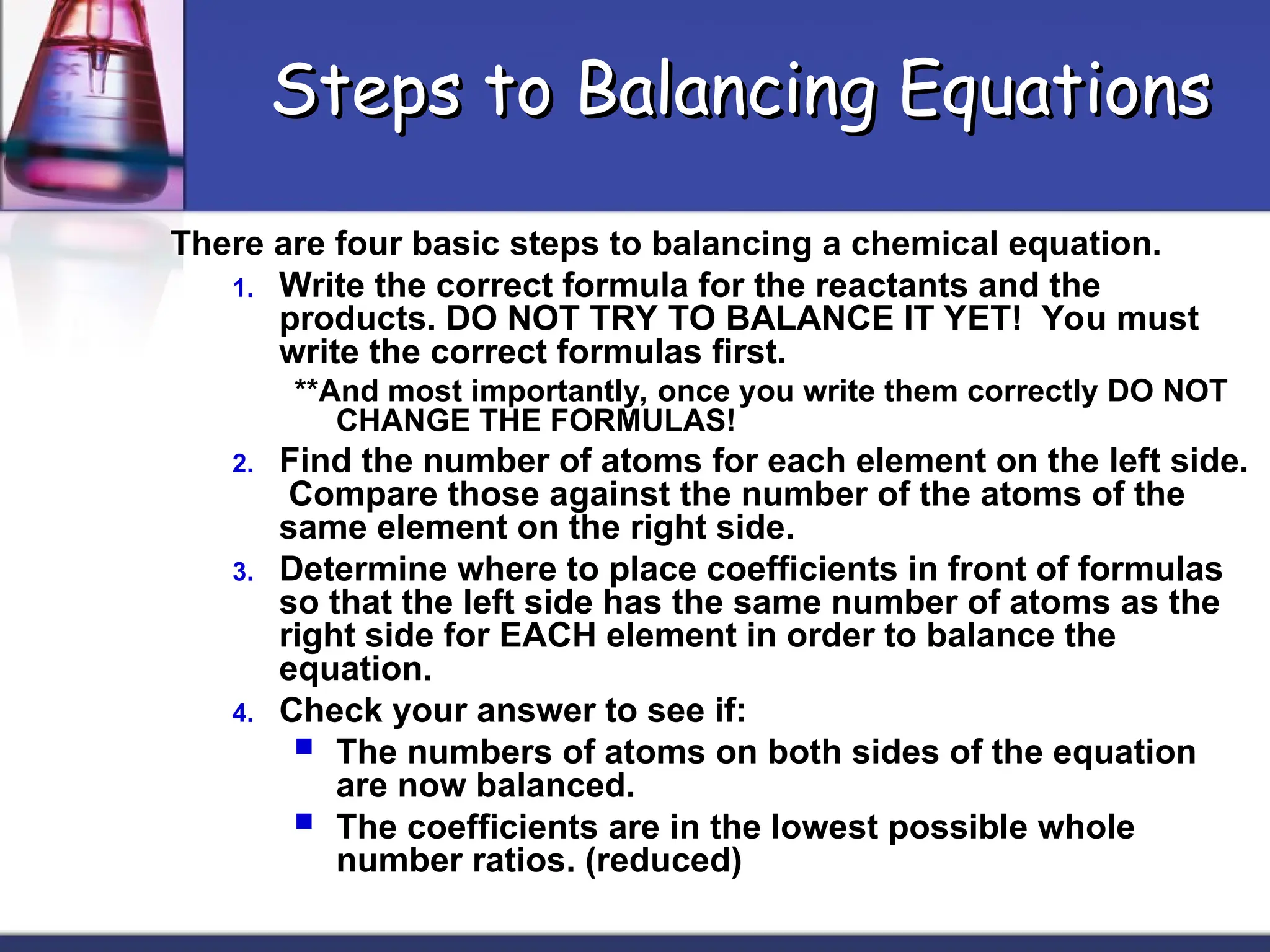 chapter :balancing equations in chemistry | PPT