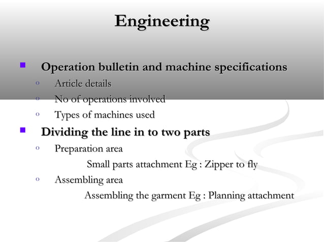 Balancing exercise for garment industry | PPT