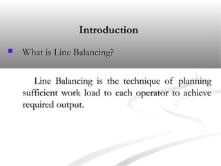 Balancing exercise for garment industry | PPT