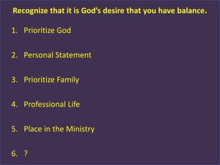 Balancing faith, family and work | PPTX