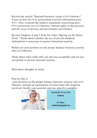 Balancing National Security and Civil LibertiesU.S. policy m.docx