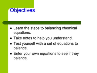 balancing of chemical equations phy scie.ppt | Chemistry | Science