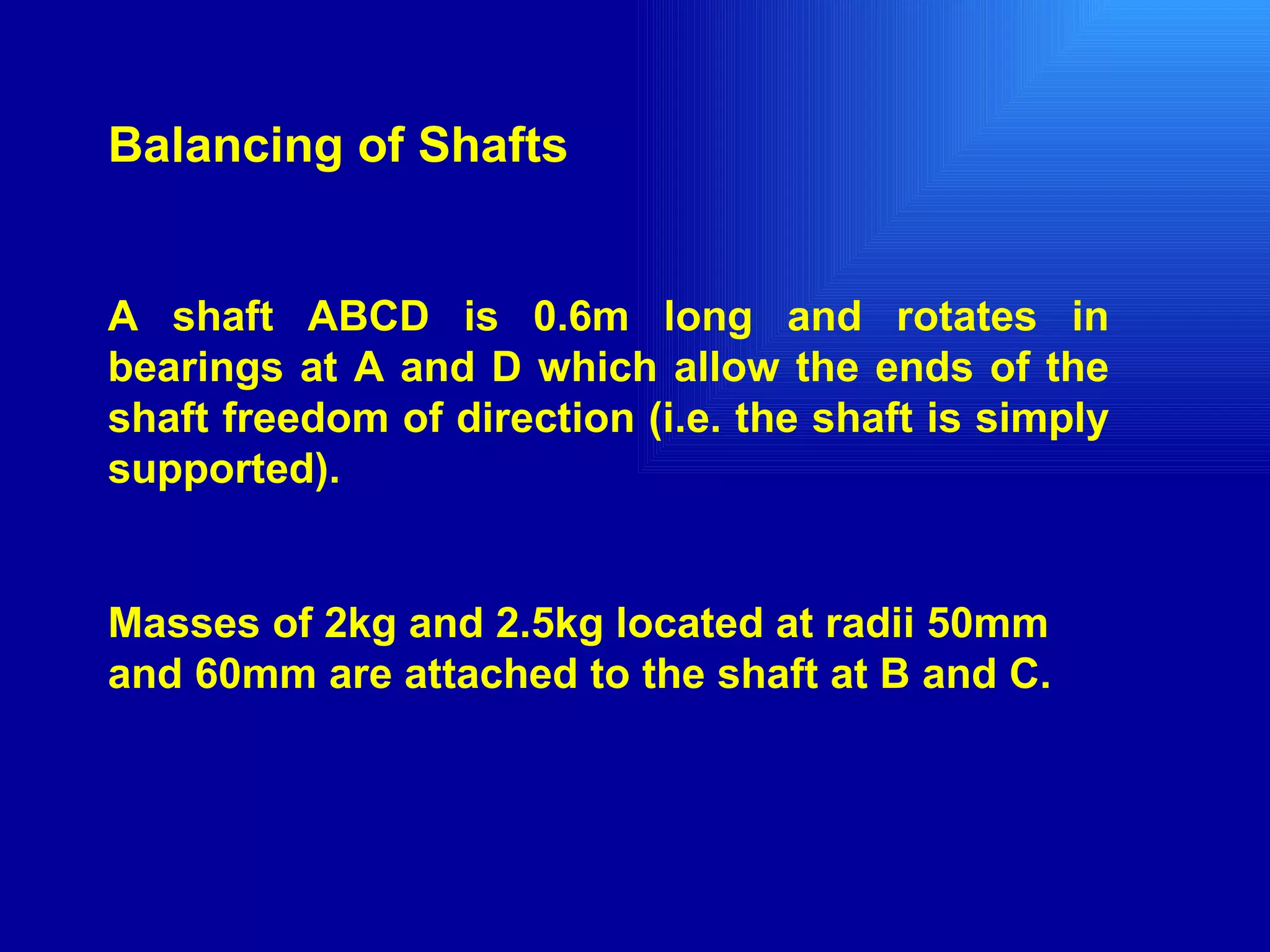 Balancing of Shafts | PPT