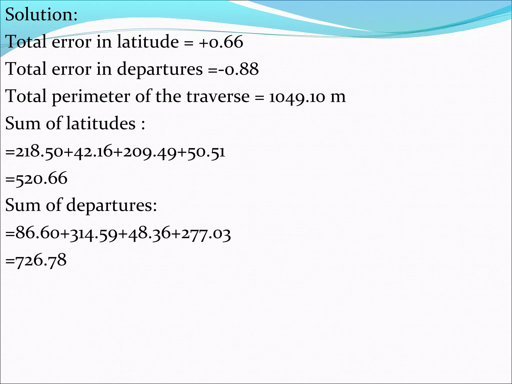 Balancing of traverse | PPT