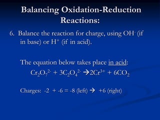 BalancingOxidation-ReductionReactions.ppt