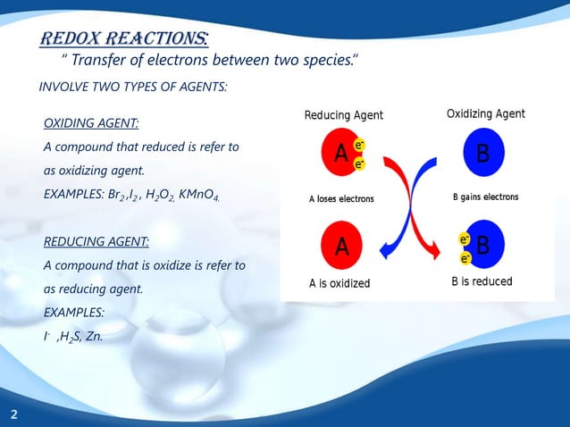 Balancing redox reactions | PPTX | Chemistry | Science