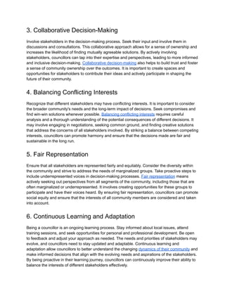 Balancing the Interests of Different Stakeholders as a Councillor | PDF