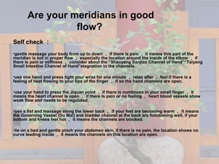 Balancing the meridians | PPT