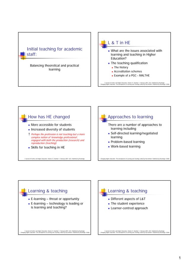 Balancing theoretical and practical learning | PDF