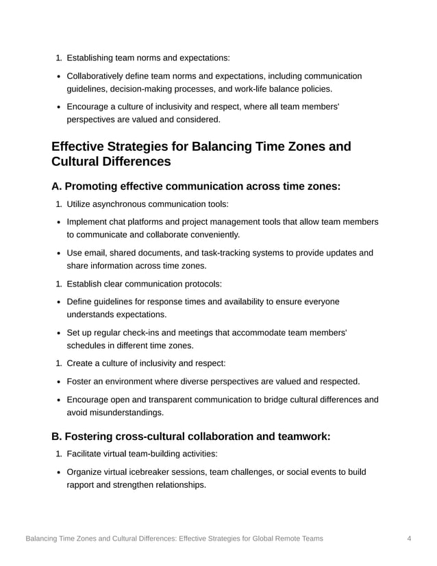 Balancing Time Zones and Cultural Differences: Effective Strategies for ...