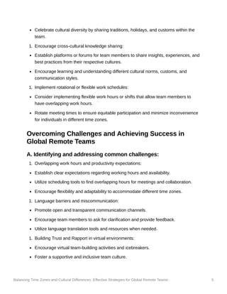 Balancing Time Zones and Cultural Differences: Effective Strategies for ...