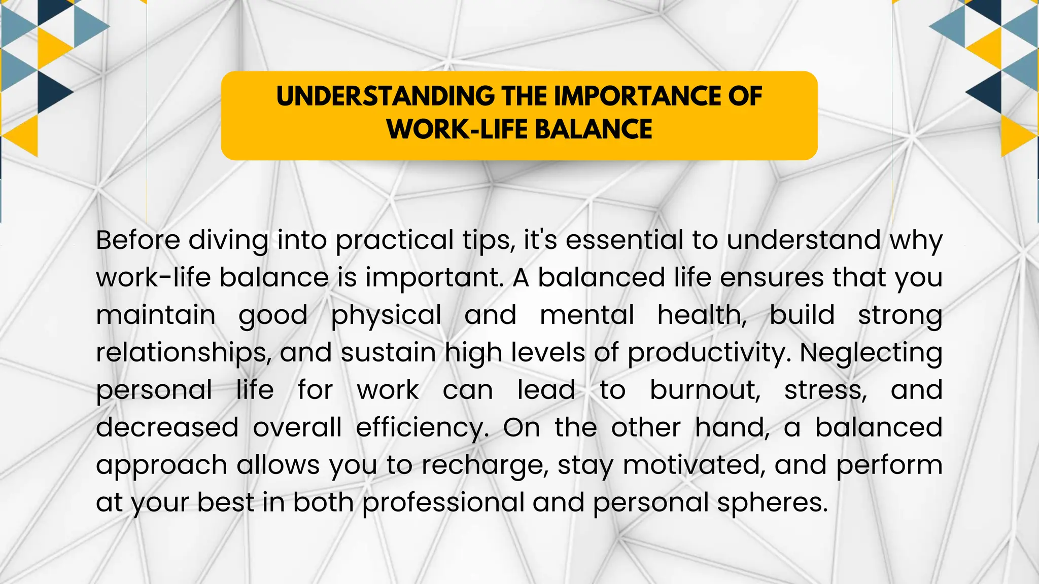 Balancing Work and Life as a Young Entrepreneur by Vinod Adani | PPTX