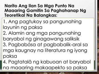 balangkas. Pagbasa at pagsulat sa teksto | PPTX