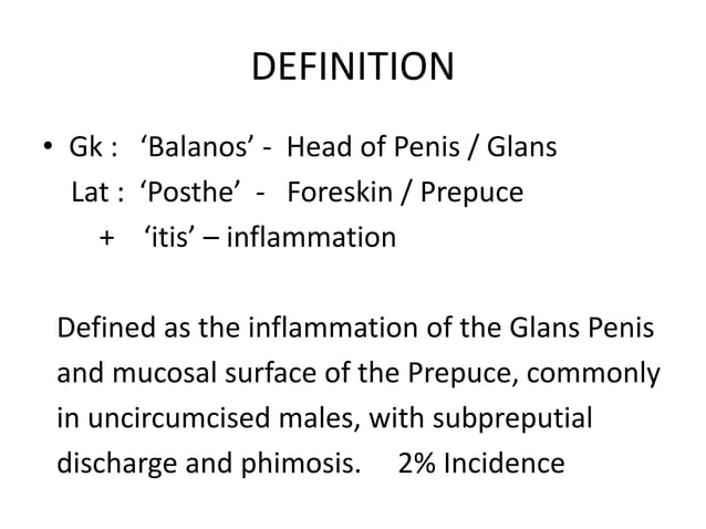 Balanoposthitis by Aseem | PPTX | Skin and Dermatology | Diseases and ...