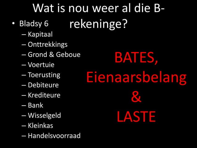 Balansstaat - Graad 8 | PPTX