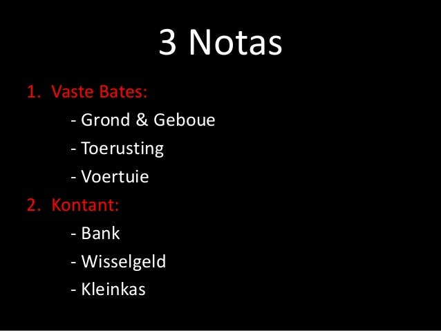 Balansstaat - Graad 8