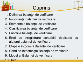 Balanta de verificare | PPT