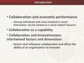 Balas 2014 - Relationship Between Collaboration and Innovativeness: A ...