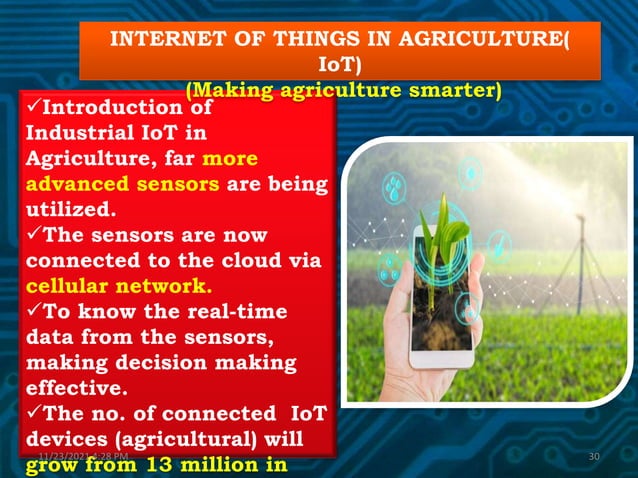 INTERNET OF THINGS (IoT) APPLICATIONS TO MONITORING PLANT DISEASE DETECTION | PPTX