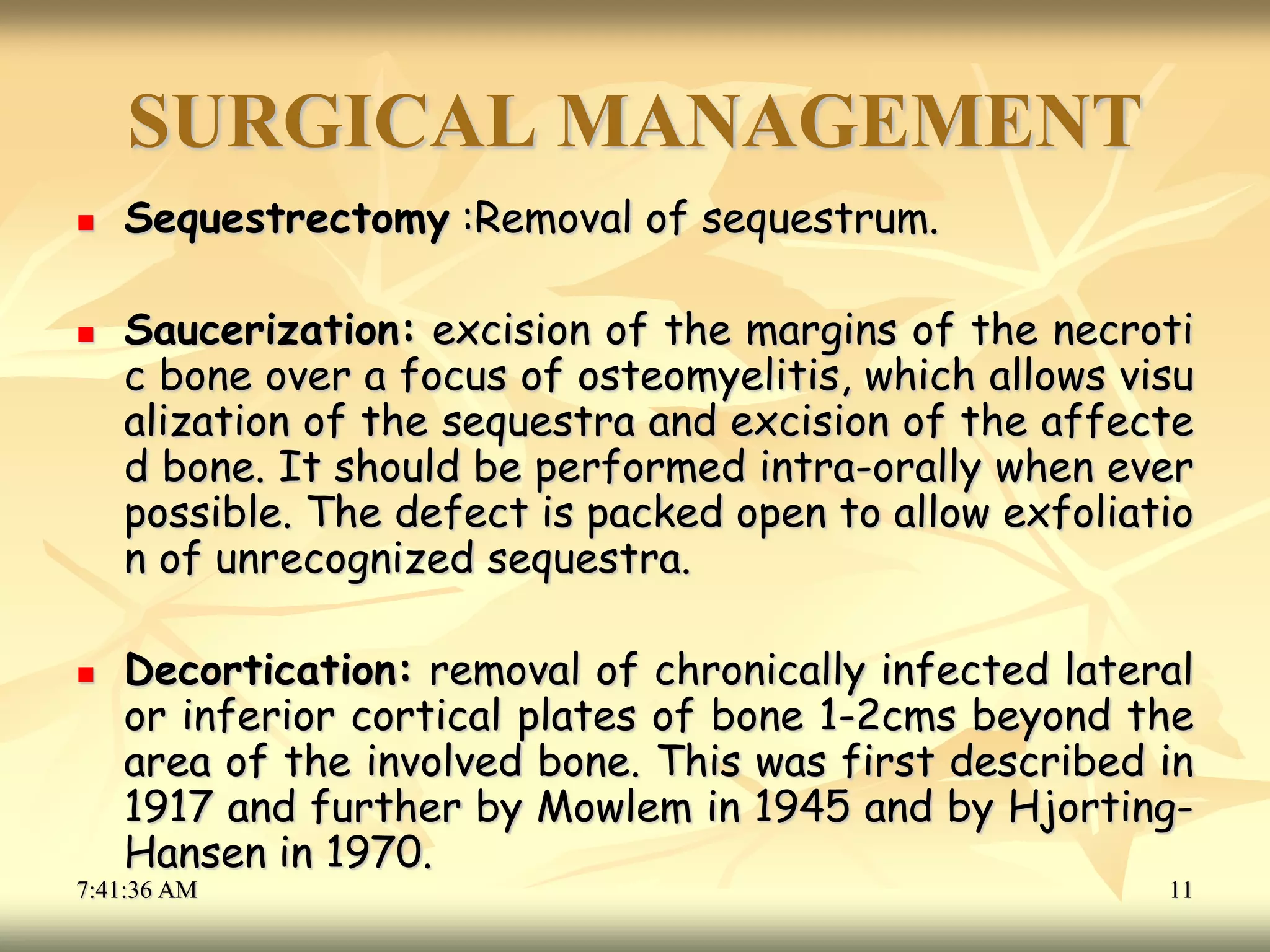 OSTEOMYELITIS TREATMENT PROTOCOL | PPTX