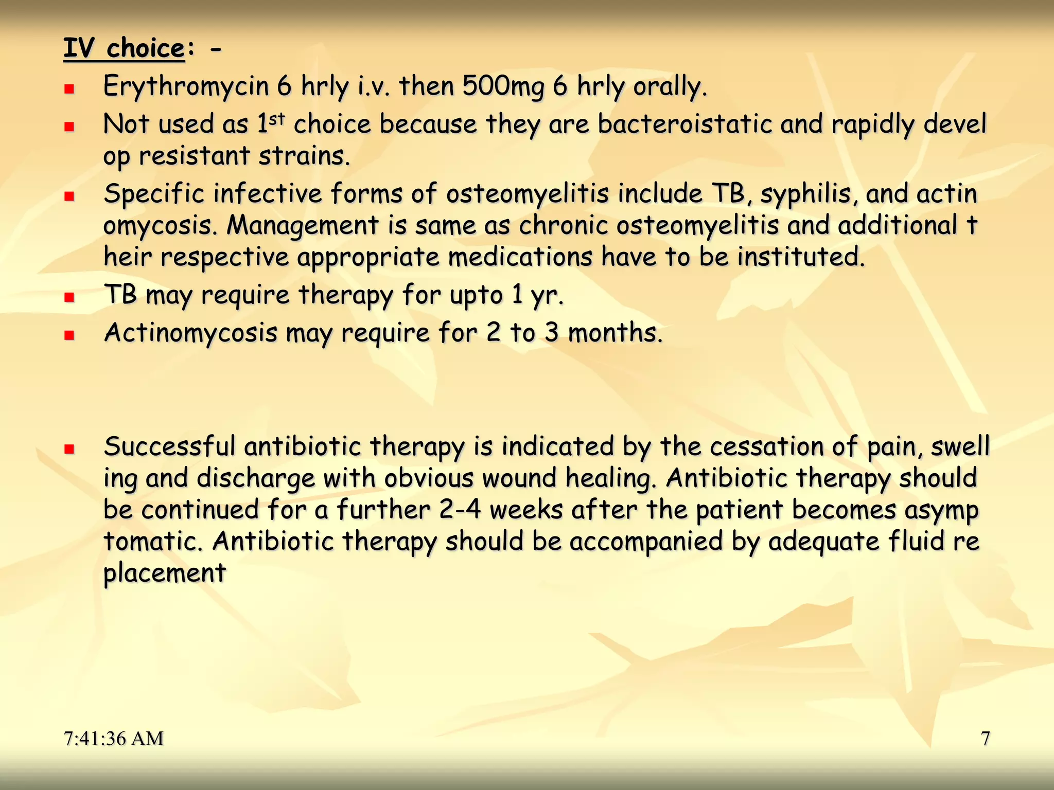 OSTEOMYELITIS TREATMENT PROTOCOL | PPTX